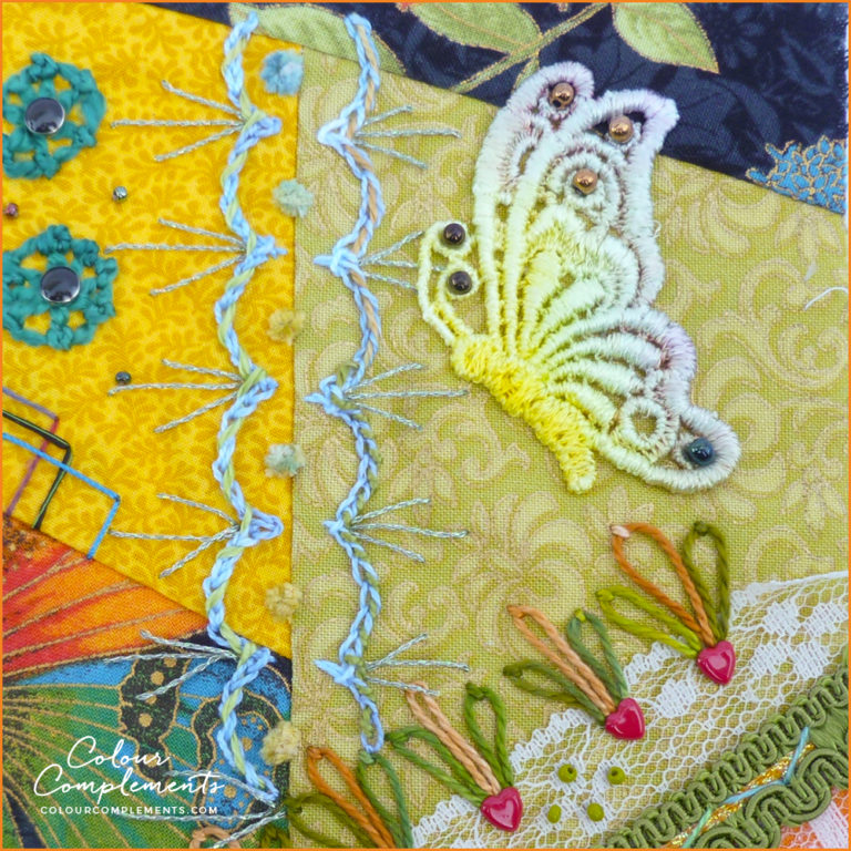 Button Clusters | Crazy Quilting - Colour Complements