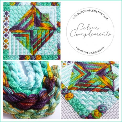 NEEDLEPOINT WITH COLOUR COMPLEMENTS THREADS