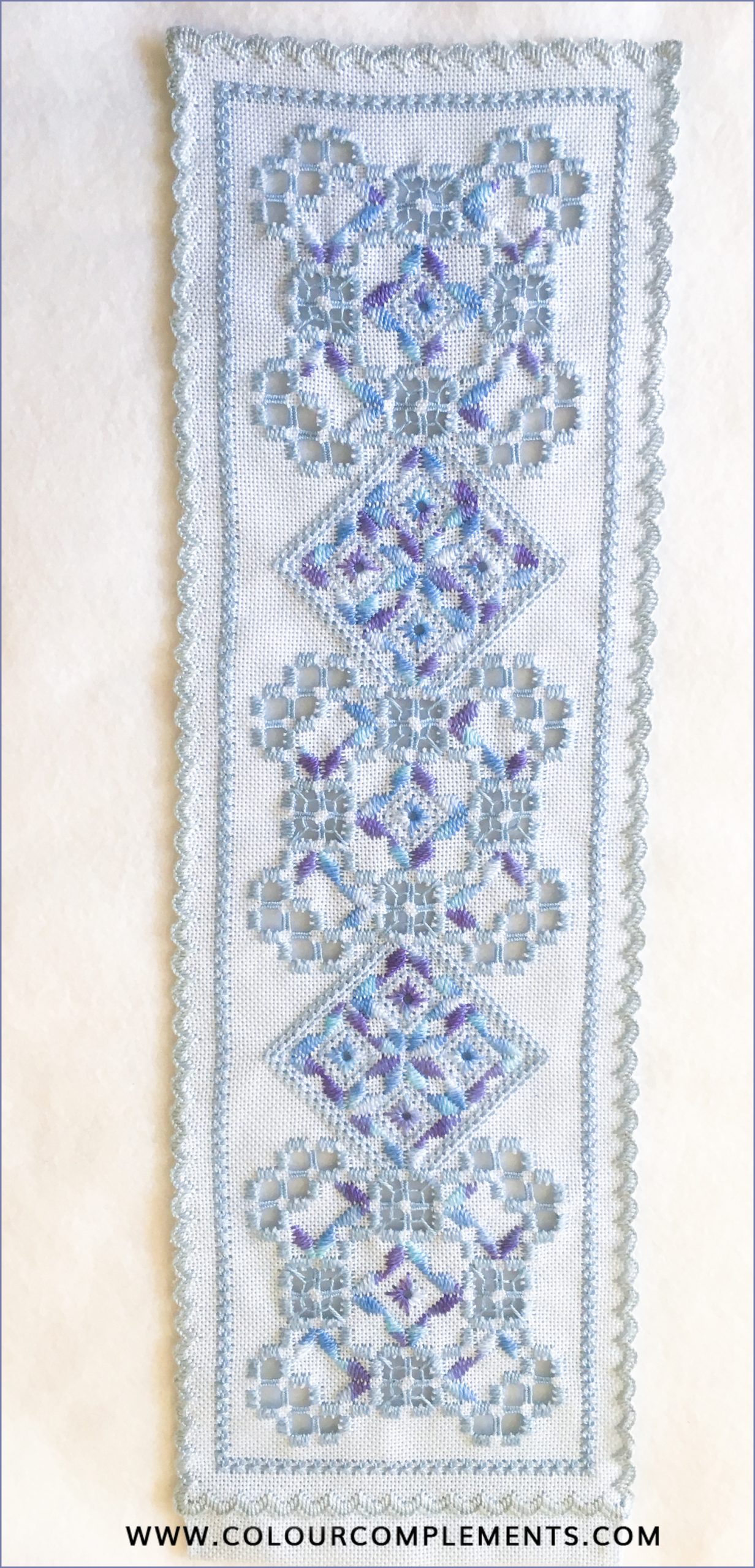 Hardanger with colour complements hand dyed threads