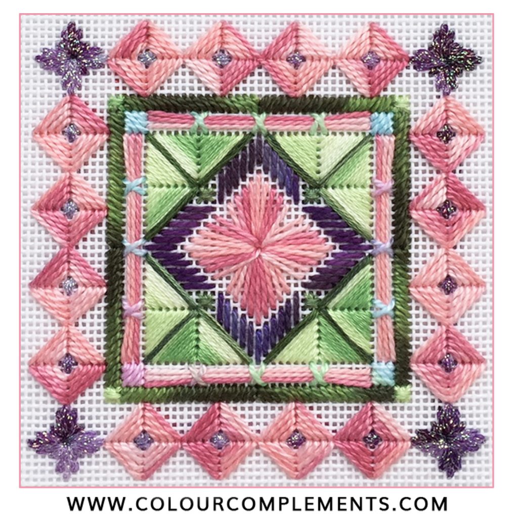 Needlepoint using Colour Complements embroidery threads