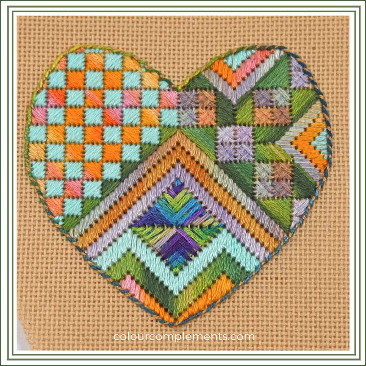 Tiny Heart | Needlepoint Embroidery - Colour Complements