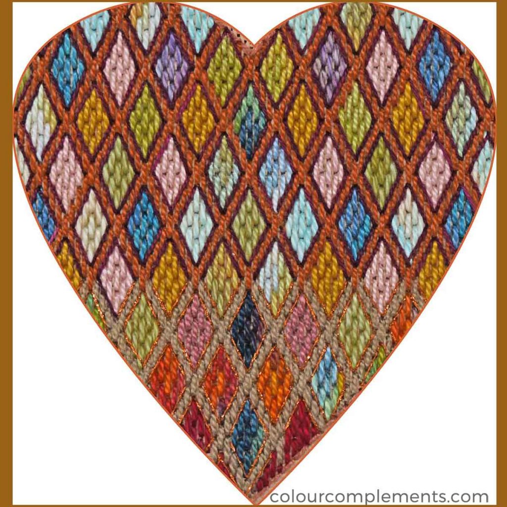Small Needlepoint Heart | Fast & Easy - Colour Complements