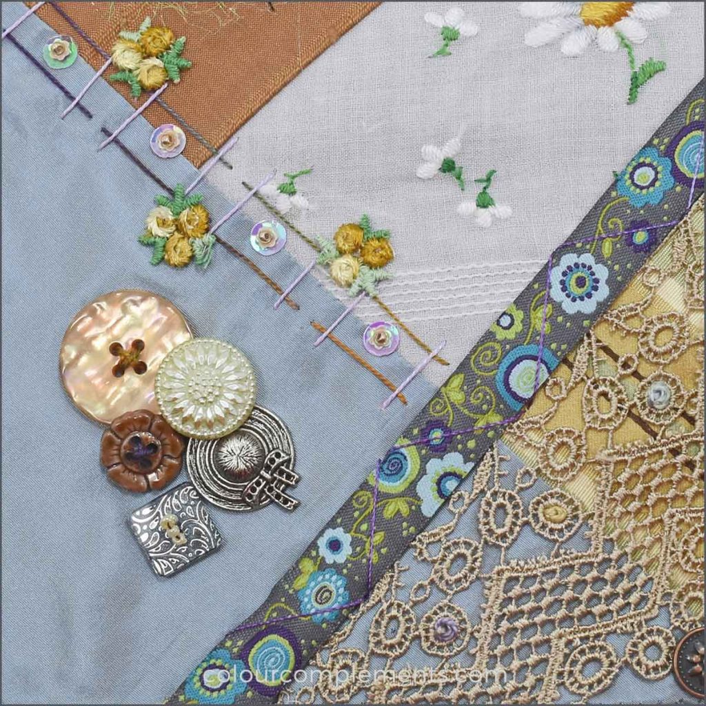 Button Clusters | Crazy Quilting - Colour Complements
