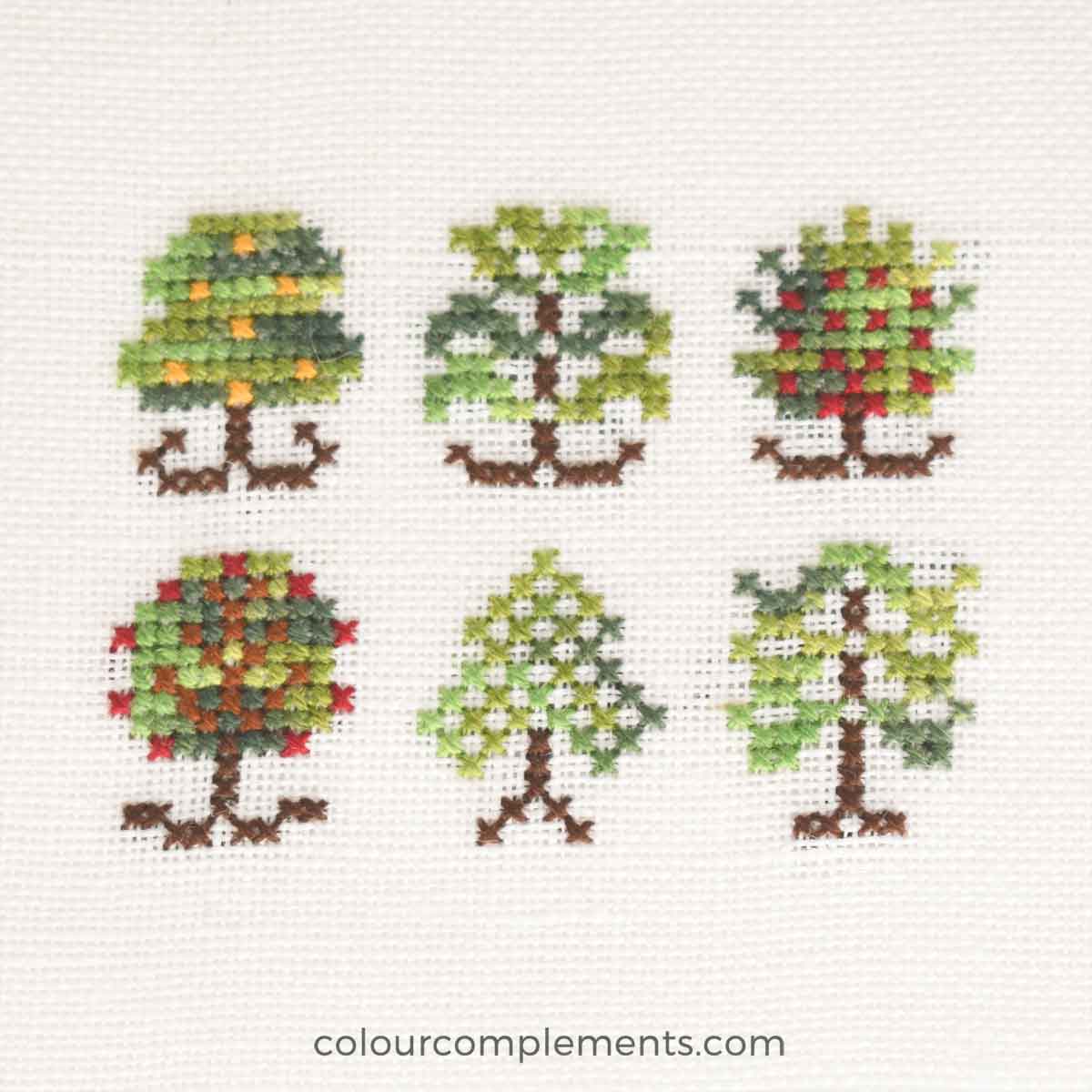 Tree Motifs | Cross Stitch Some Trees - Colour Complements
