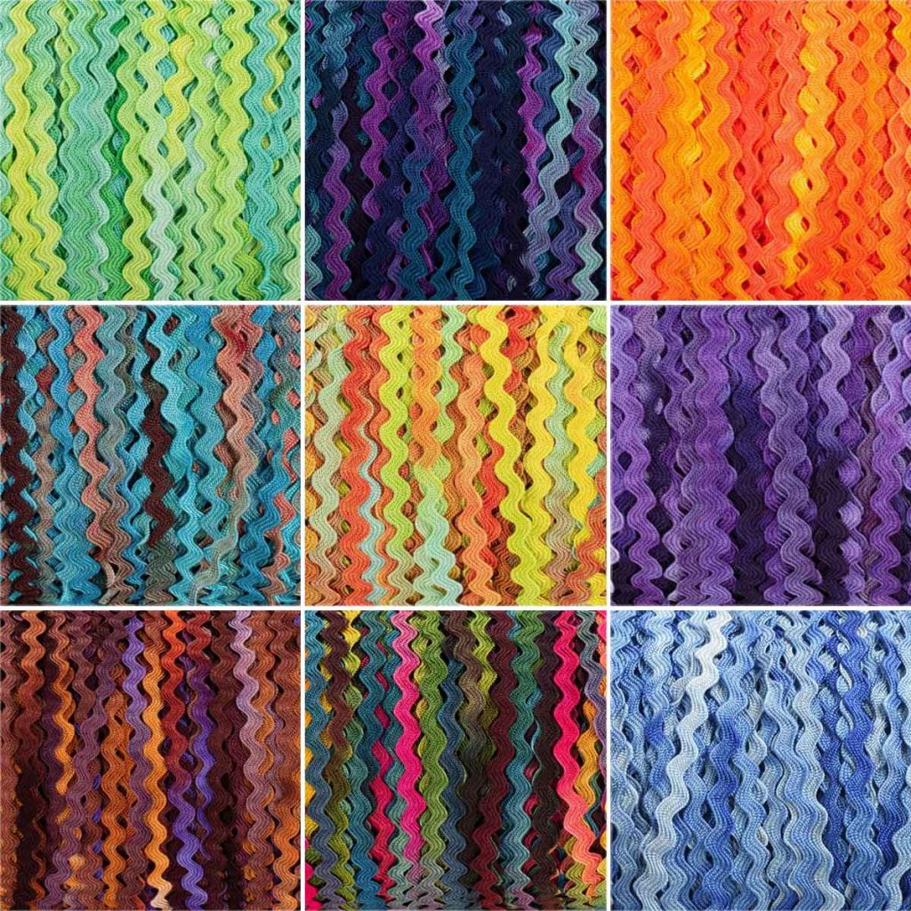 RAYON RIC RAC HAND DYED BY COLOUR COMPLEMENTS
