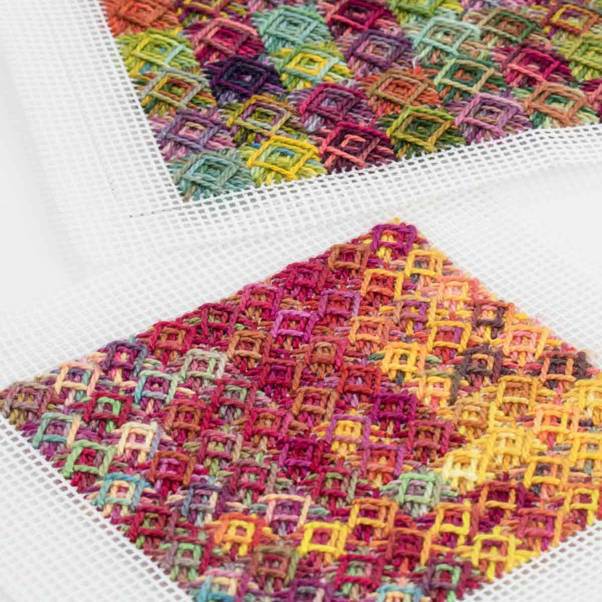 Waffle Mini Needlepoint Sampler - Colour Complements