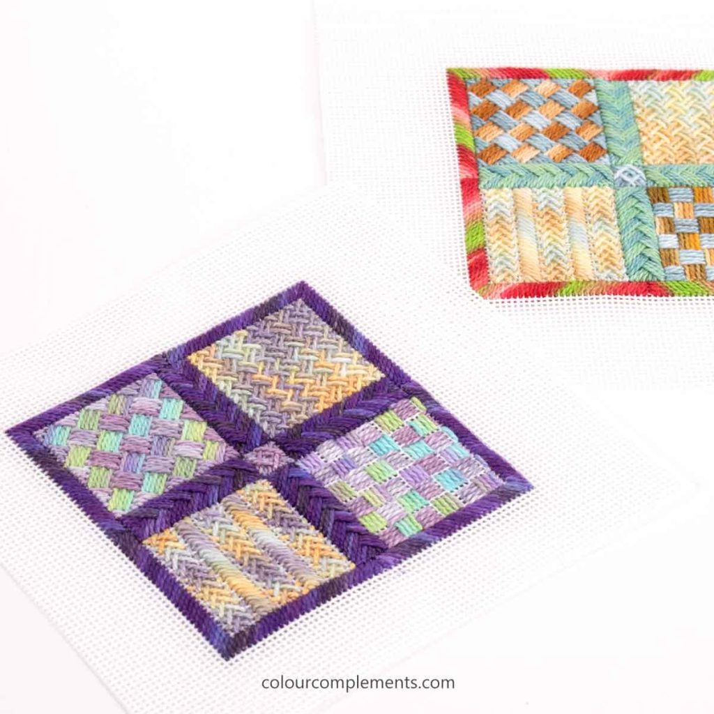 Crossed Stitches Sampler | Needlepoint Sampler - Colour Complements