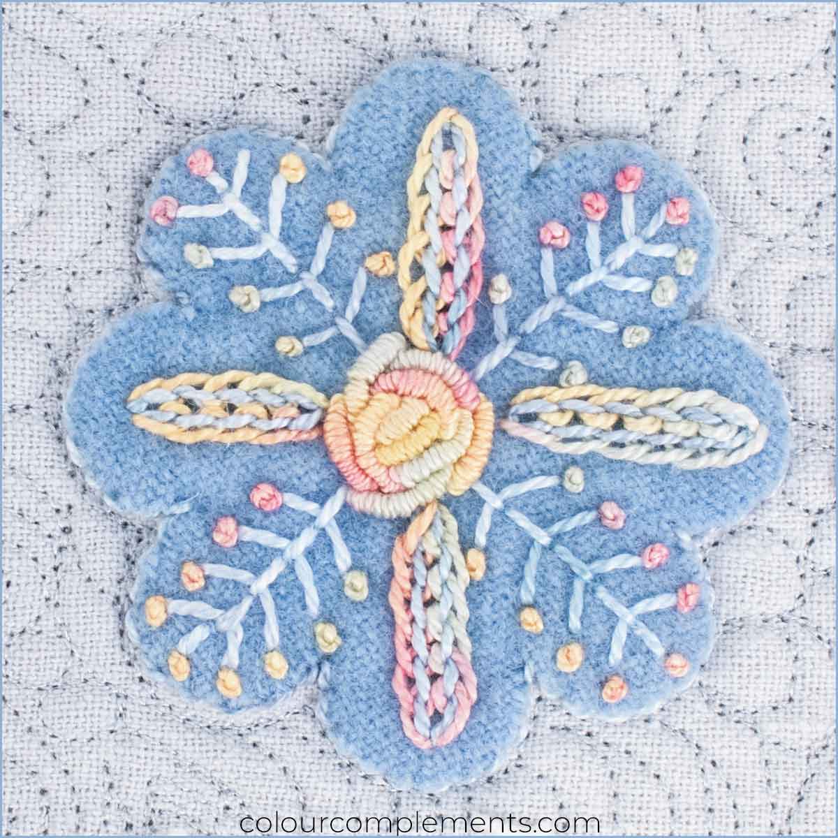 A Soft Baby Blue Wool Applique | Colour Complements