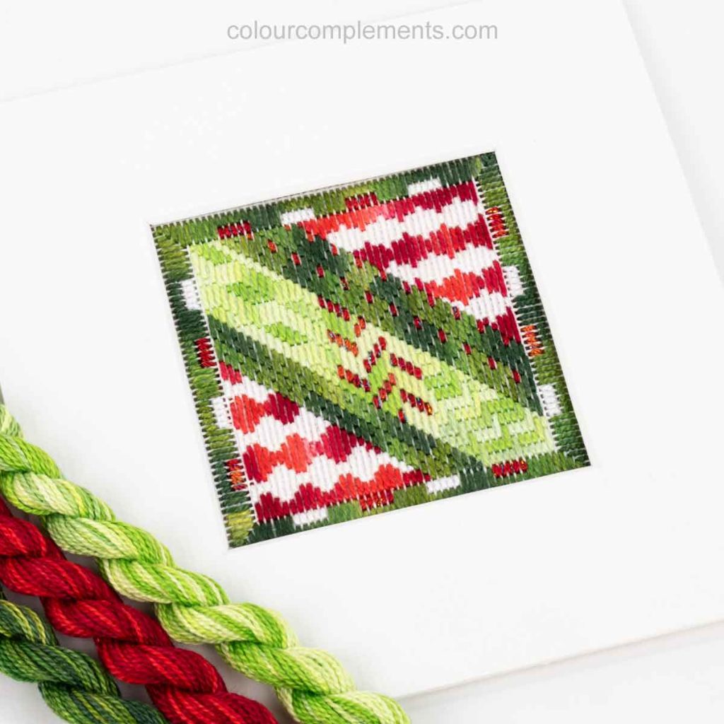 A Look At Our Nine-Patch Mini Sampler With Colour Complements Threads
