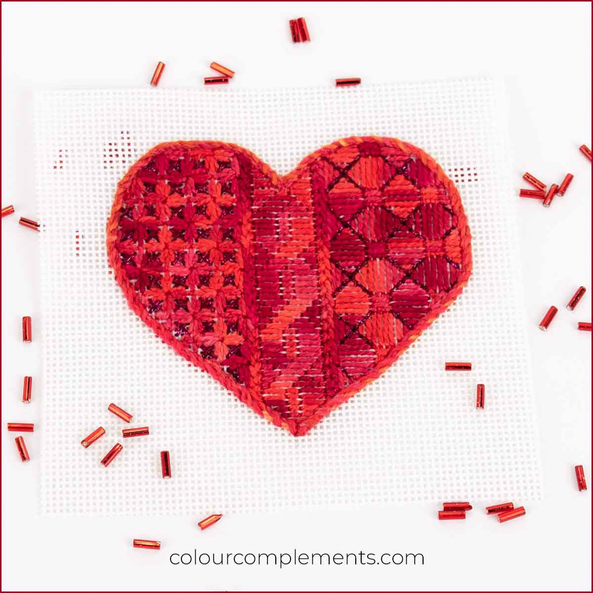 Red Heart Needlepoint Design | Colour Complements