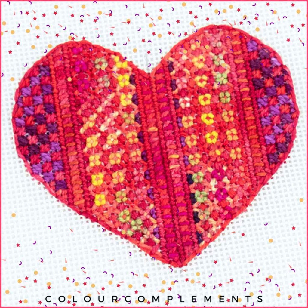 Stitching A Colourful Heart Pattern | Tutorial | Colour Complements