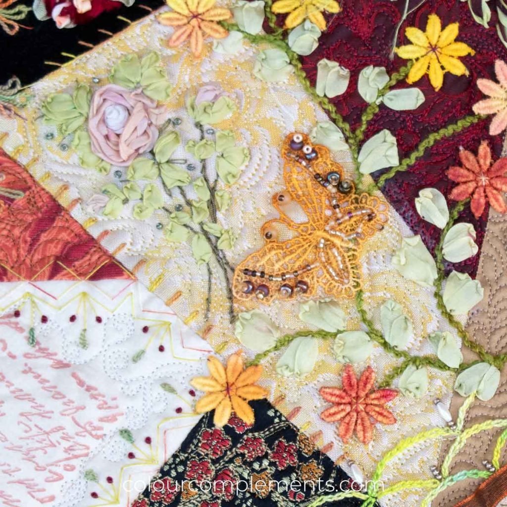 Button Clusters in Crazy Quilting | Crazy Quilting - Colour Complements