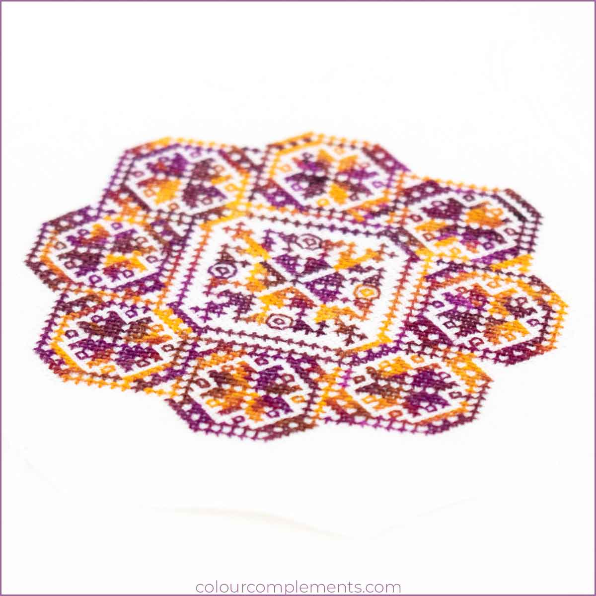 Cross-Stitch Sample Using Bold Colours |Colour Complements