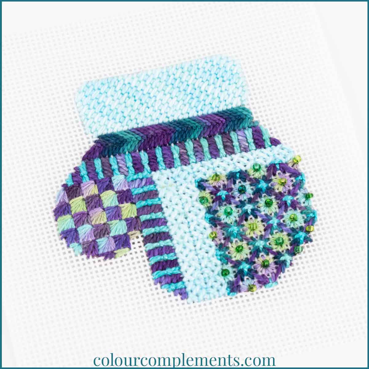 Using A Cool Colour Combination To Create A Wintery Mitten