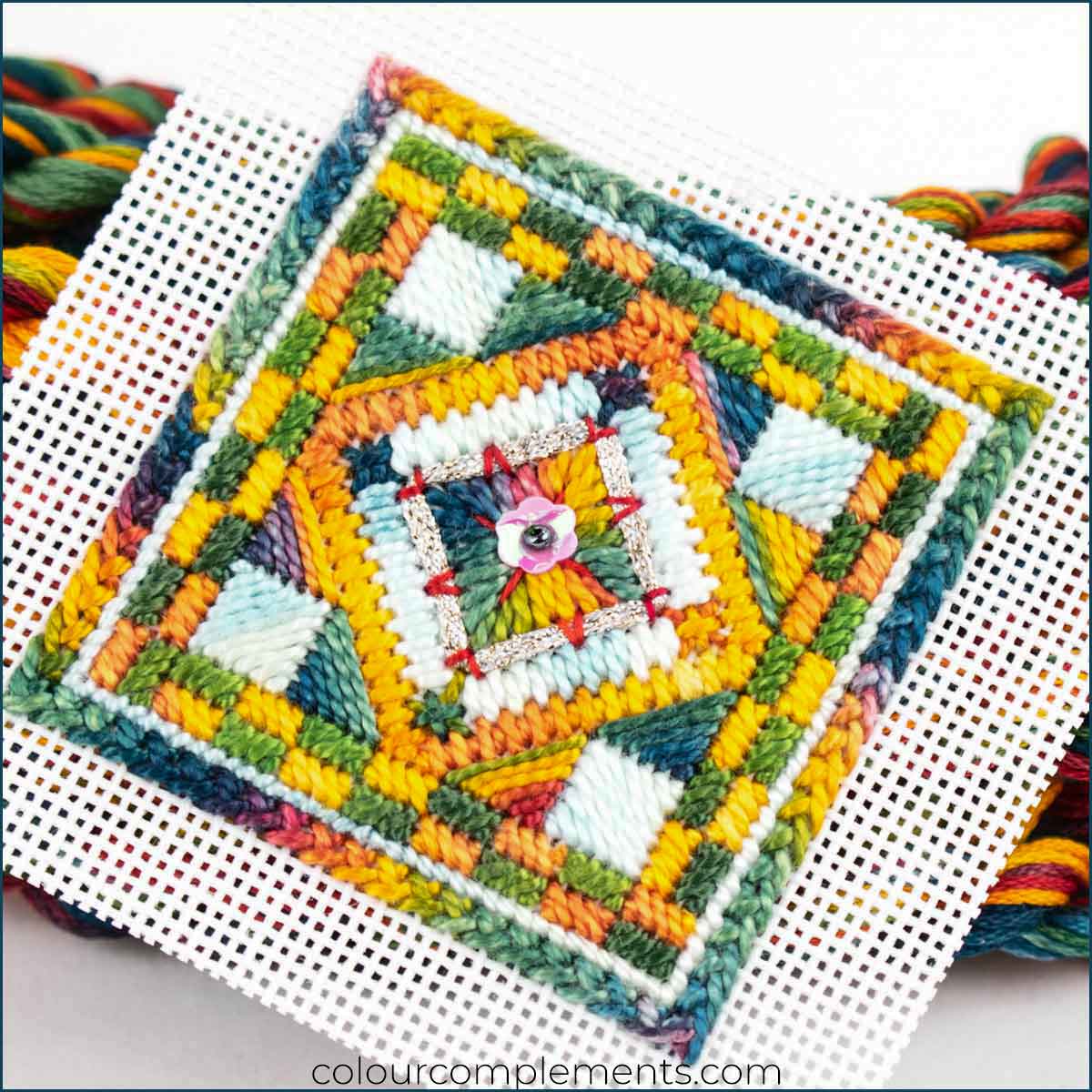 Using Multicolour Threads For Needlepoint - Colour Complements